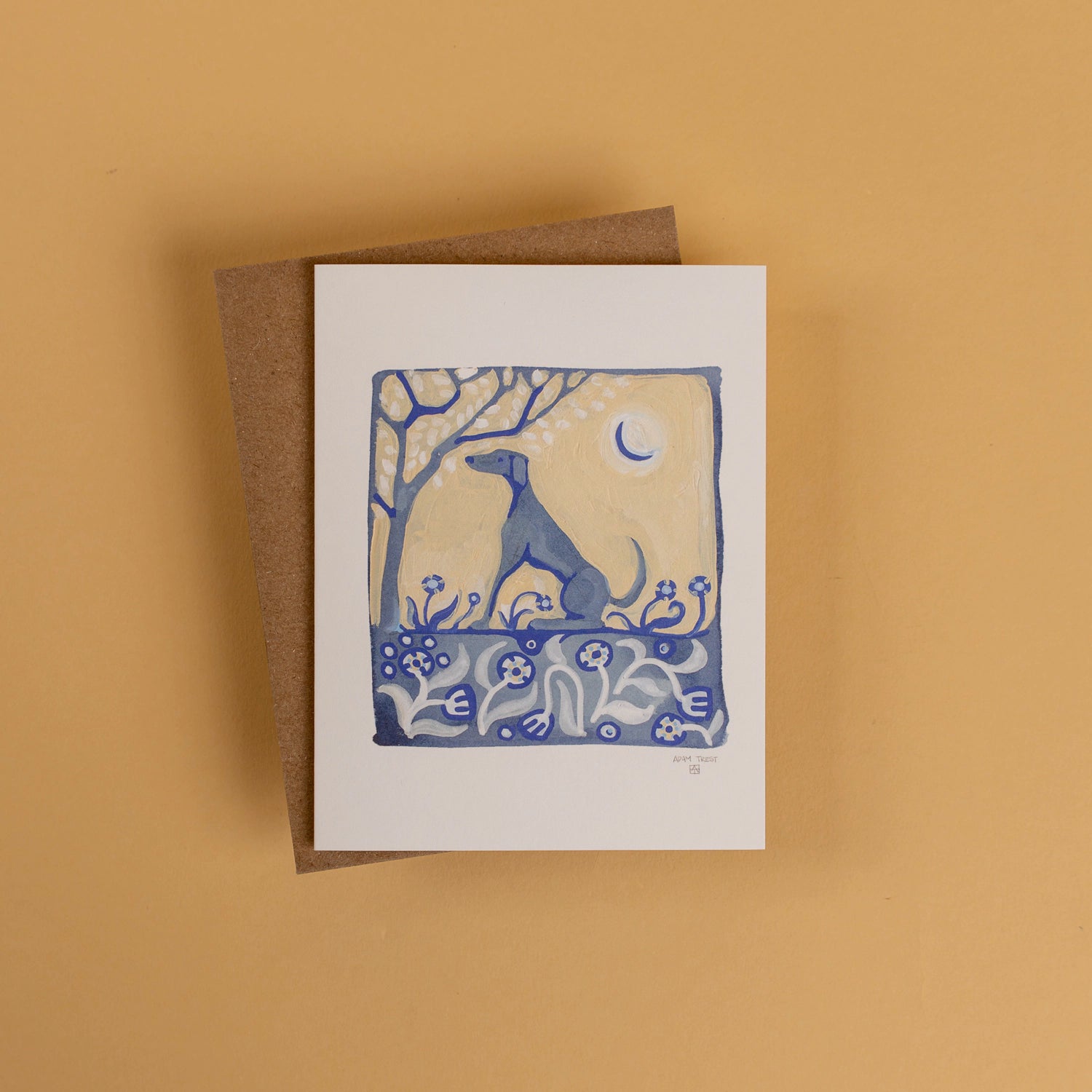 Adam Trest Stationery | Dog Moon Card – Laurel Mercantile