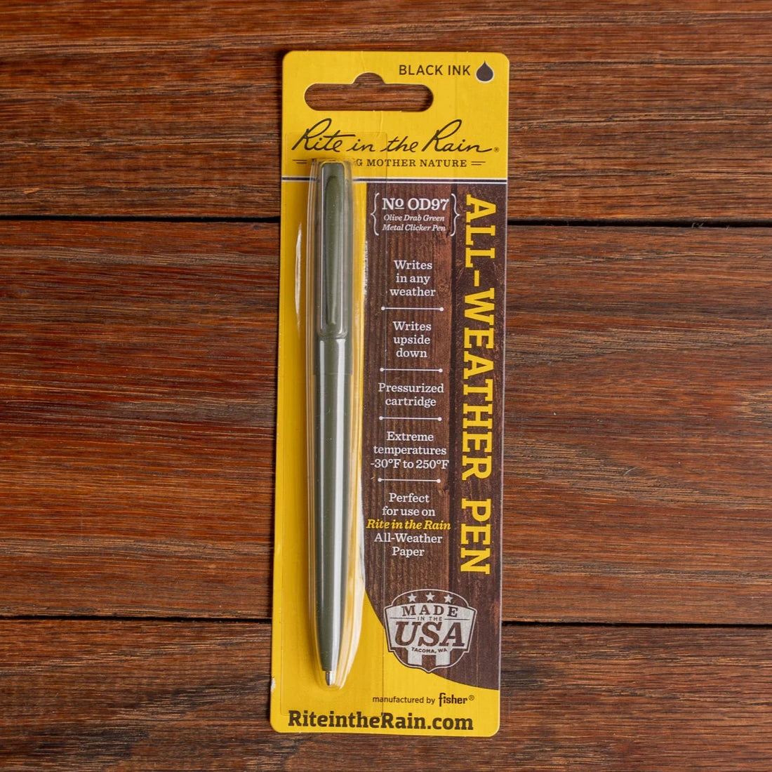 Rite in Rain All-Weather Metal Clicker Pen - Olive – Laurel Mercantile