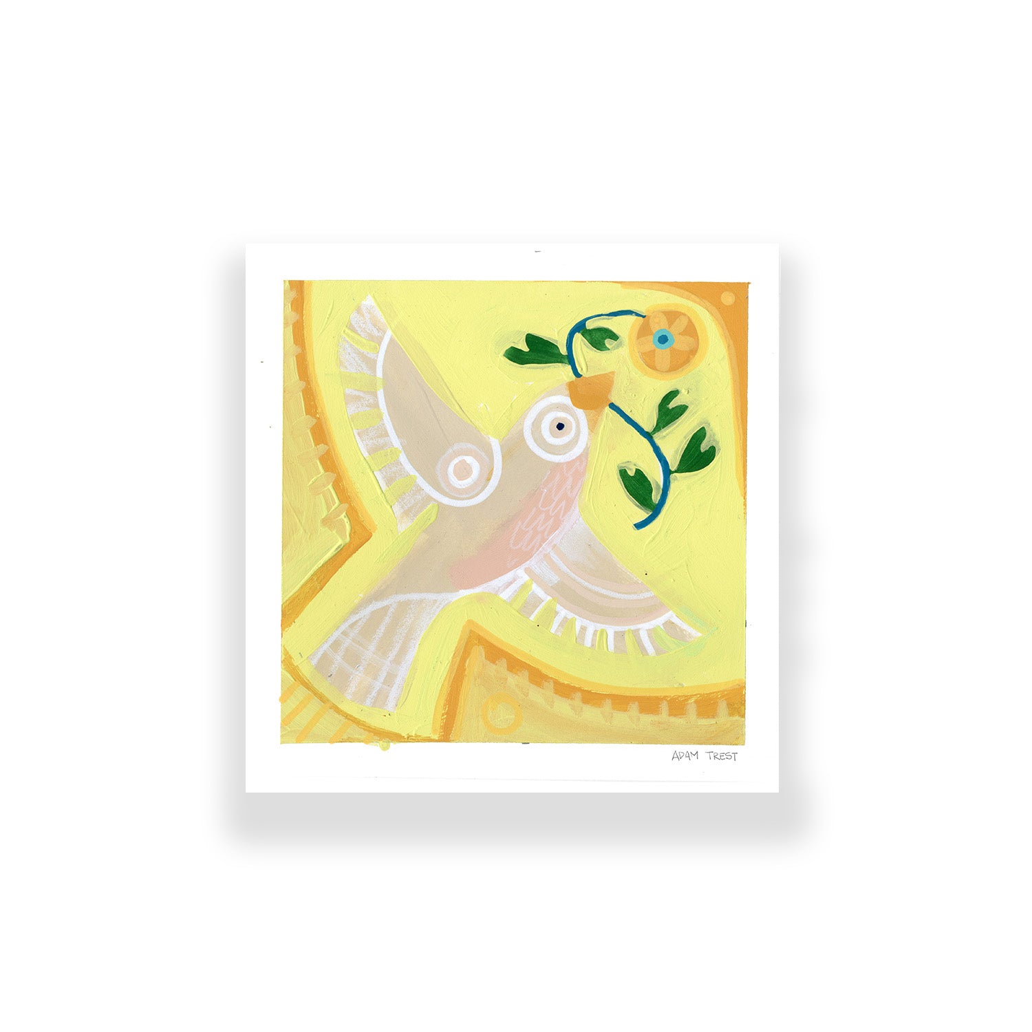 Adam Trest Peace | Dove on Yellow – Laurel Mercantile