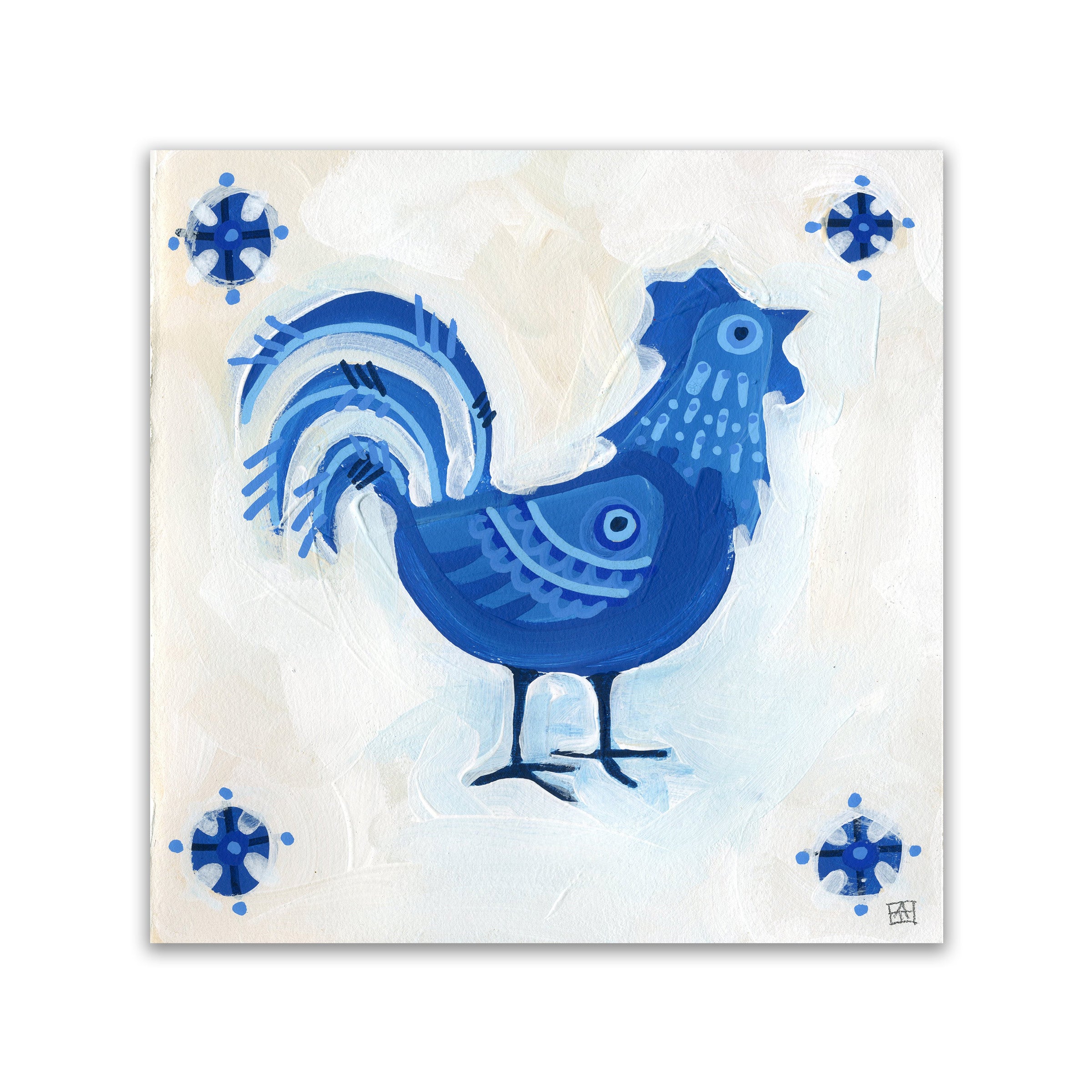 Adam Trest Azul | Rooster Tile Print – Laurel Mercantile